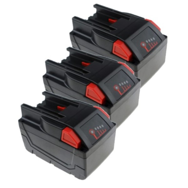 3 stuks: Milwaukee M28 B5 / 4932430484 accu's (28 V, 6.0 Ah, 123accu ...