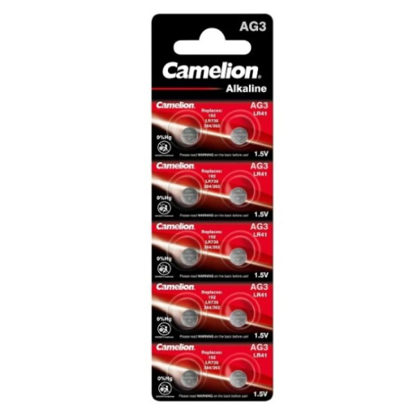 Camelion LR41 / AG3 / 192 Alkaline knoopcel batterij 10 stuks Camelion 123accu.nl