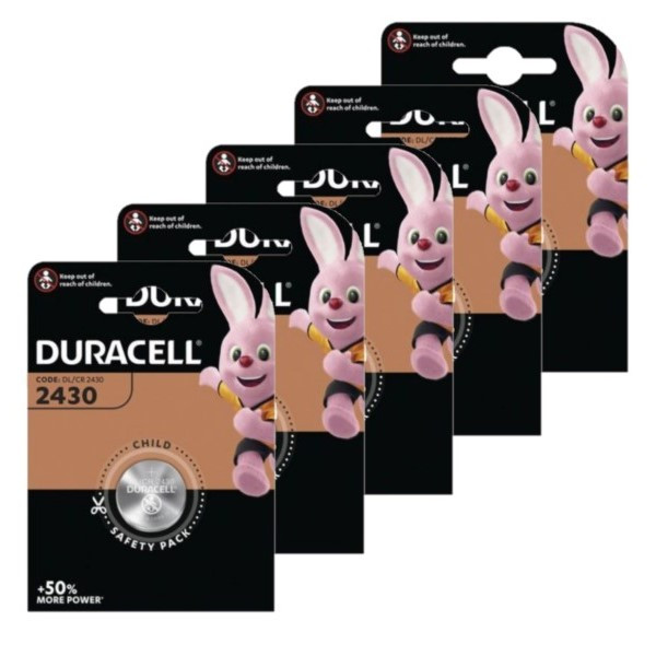 Duracell CR2430 3V Lithium knoopcel batterij 5 stuks Duracell 123accu.nl
