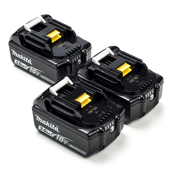 Startset: 3x Makita BL1830B / 18V LXT accu's (18 V, 3.0 Ah, origineel) Makita 123accu.nl