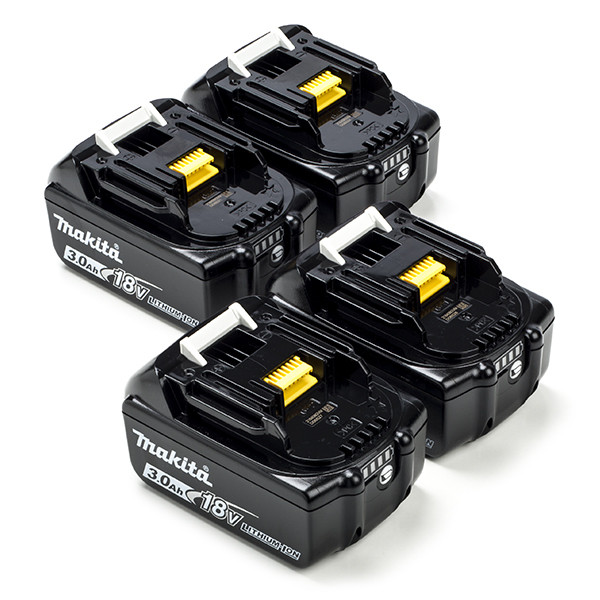 Startset: 4x Makita BL1830B / 18V LXT accu's (18 V, 3.0 Ah, origineel) Makita 123accu.nl