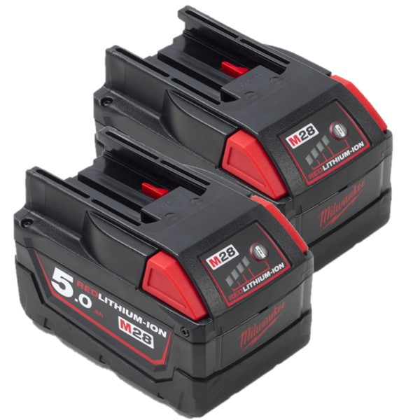 NRG Pack: 2x Milwaukee M28 B5 / 4932430484 accu's (28 V, 5.0 Ah ...