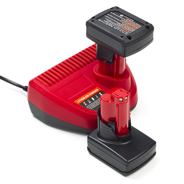 NRG Pack: 2x Milwaukee M12 B4 accu's + lader (12 V, 4.0 Ah, 123accu ...