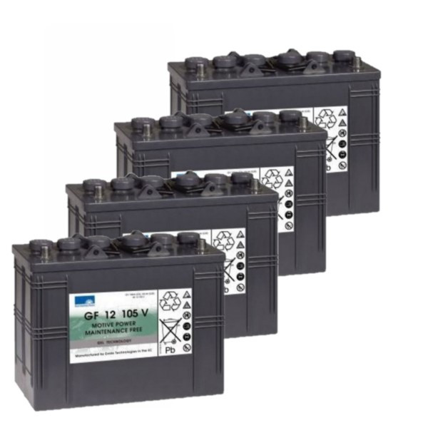 4 stuks: Sonnenschein GF 12 105 V / GF12105V Gel accu's (12V, 120 Ah ...