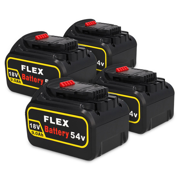 Starterset: 4x DeWalt DCB547-XJ / XR FlexVolt accu's (18V / 54V, 9.0Ah ...