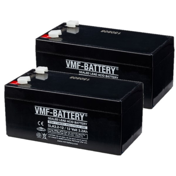 2 Stuks: VMF SLA3.2-12 VRLA AGM Loodaccu's (12V, 3.2 Ah, T1 terminal ...