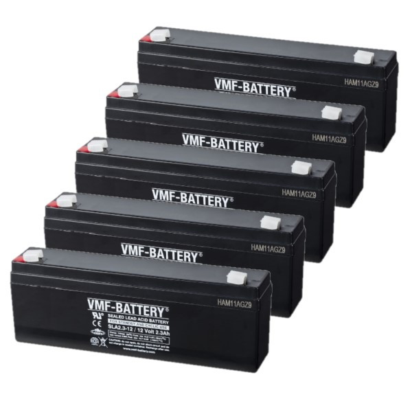 5 Stuks: VMF SLA2.3-12 VRLA AGM Loodaccu's (12V, 2.3 Ah, T1 terminal ...