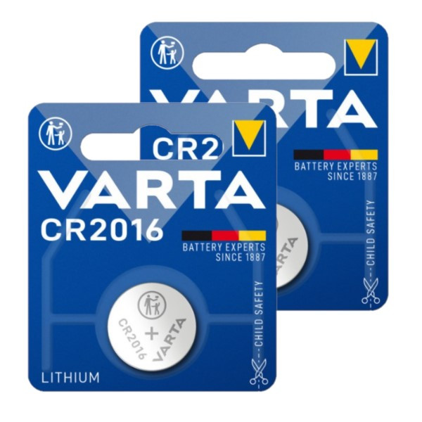 Varta CR2016 3V Lithium knoopcel batterij 2 stuks Varta 123accu.nl